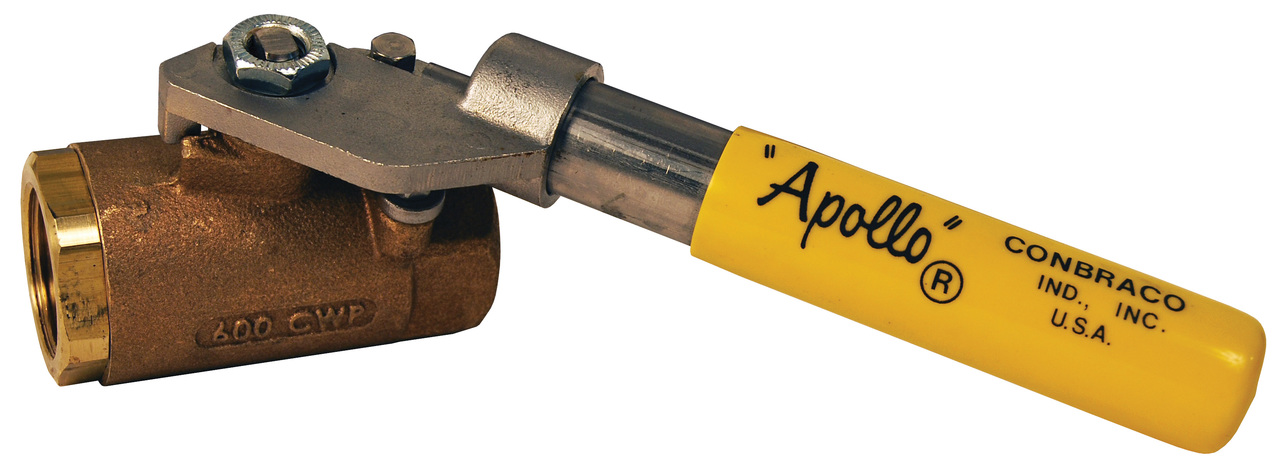 2" Bronze "Deadman" Ball Valve w/ Spring Return Handle, Fem NPT, Std ...