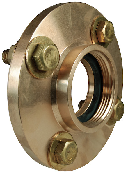 Brass Shore Connection, Shore Side 7" OD, Brass Flange w/ 4-3/4" Holes ...