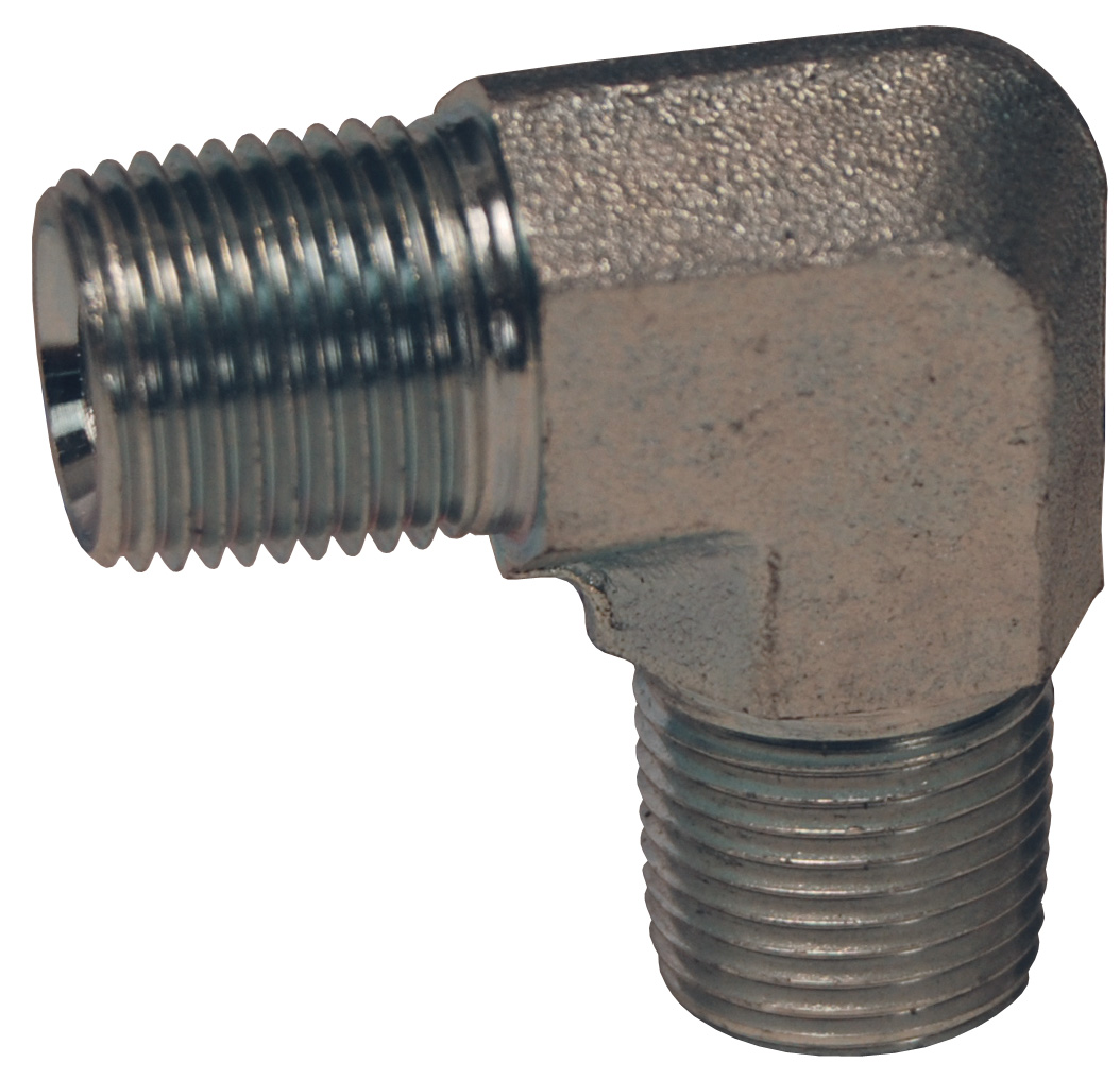 90° Male x Male NPTF Pipe Elbow 3/4"-14 (Zinc Plated Steel ...