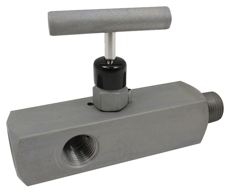 1/2" Steel Multiport Needle Valve Male-to-Fem, Hard Seat, T-Handle ...