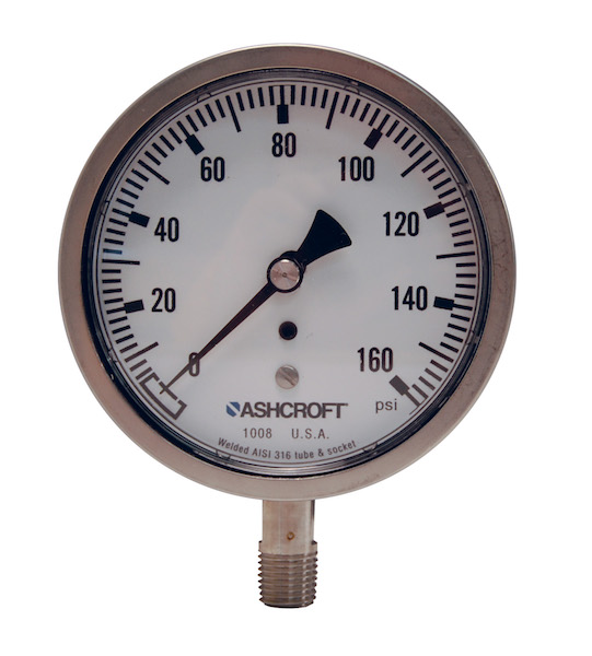 Stainless Steel Dry Gauge 3-1/2" Face, 1/4" LM, 0-300psi - Specialties ...