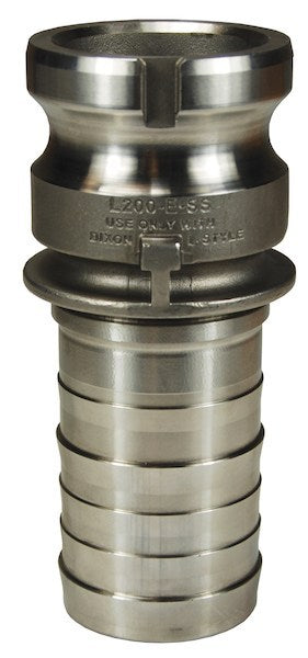2" 316SS Vent Lock Male Adapter x Hose Shank Crimped Ferrule ...